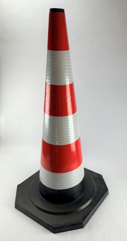 Lot of 10 Rubber Cones - 10" x 36" - Reflective Construction Roadside ...