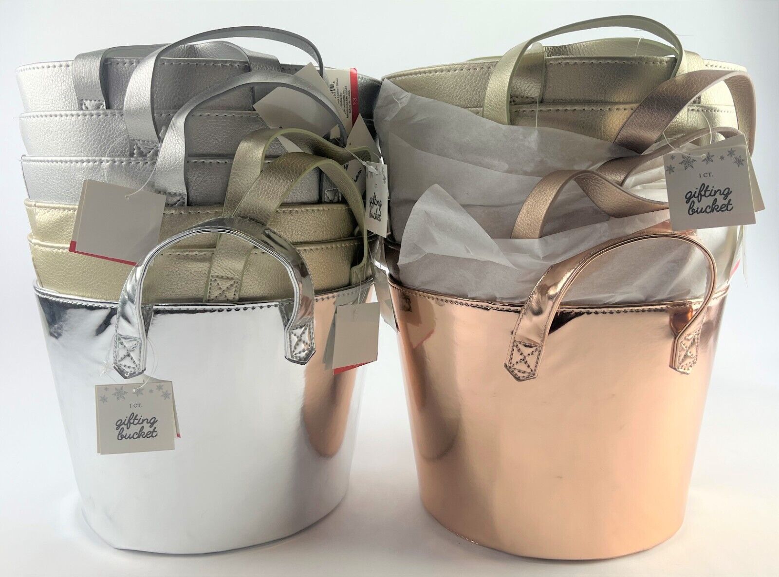 Lot of 12 Decorative Buckets - Multiuse Decorative Buckets for Décor o ...