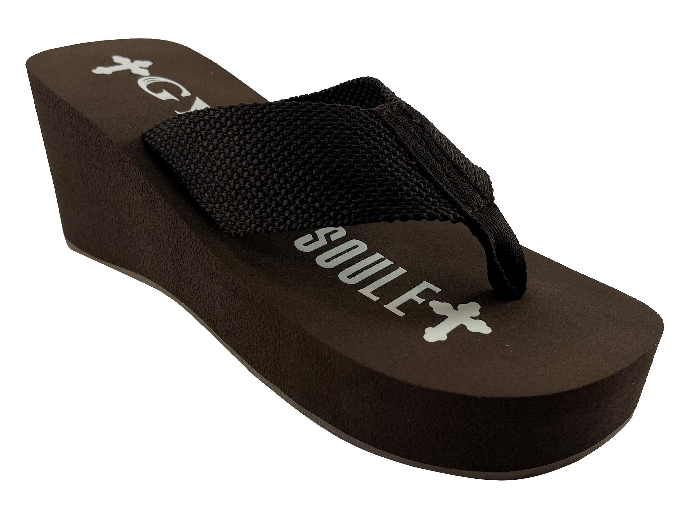 Gypsy Soule Platform Heel Thong Sandals, 3in Wedge Heel Comfort Soles ...